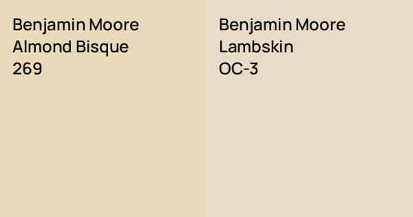 Benjamin Moore Almond Bisque vs. Benjamin Moore Lambskin comparison