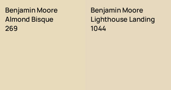 Benjamin Moore Almond Bisque vs. Benjamin Moore Lighthouse Landing ...