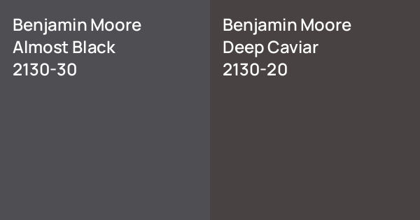 Benjamin Moore Almost Black vs. Benjamin Moore Deep Caviar comparison