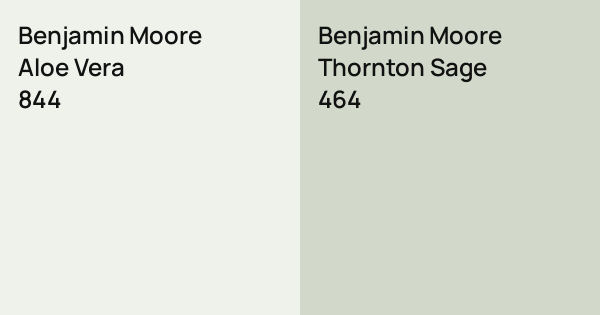 Benjamin Moore Aloe Vera vs. Benjamin Moore Thornton Sage comparison