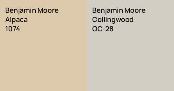Benjamin Moore Alpaca vs. Benjamin Moore Collingwood comparison