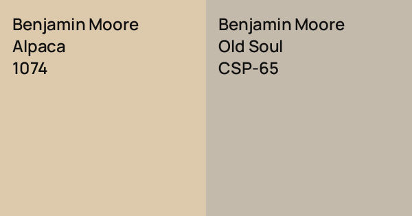 Benjamin Moore Alpaca vs. Benjamin Moore Old Soul comparison