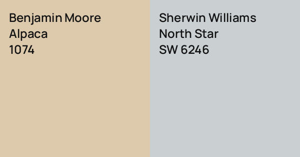 Benjamin Moore Alpaca vs. Sherwin Williams North Star comparison