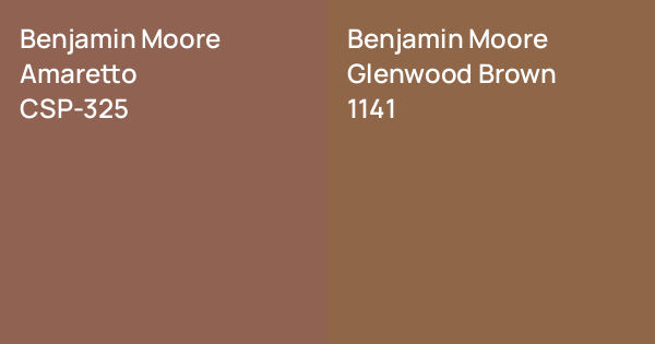 Benjamin Moore Amaretto vs. Benjamin Moore Glenwood Brown comparison