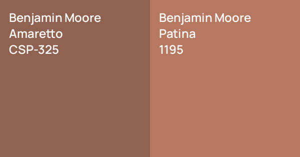 Benjamin Moore Amaretto vs. Benjamin Moore Patina comparison