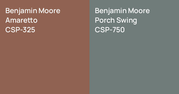 Benjamin Moore Amaretto vs. Benjamin Moore Porch Swing comparison