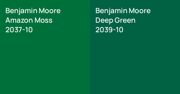 Benjamin Moore Amazon Moss vs. Benjamin Moore Deep Green comparison