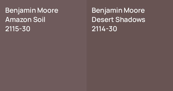 Benjamin Moore Amazon Soil vs. Benjamin Moore Desert Shadows comparison