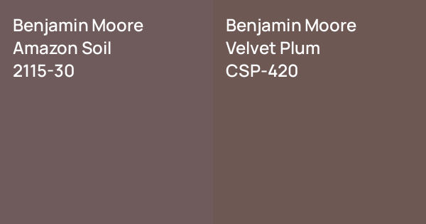 Benjamin Moore Amazon Soil vs. Benjamin Moore Velvet Plum comparison