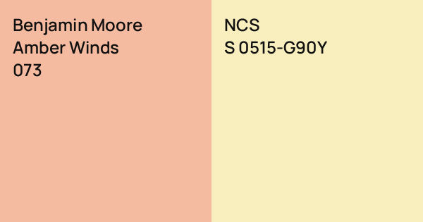 Benjamin Moore Amber Winds vs. NCS S 0515-G90Y comparison
