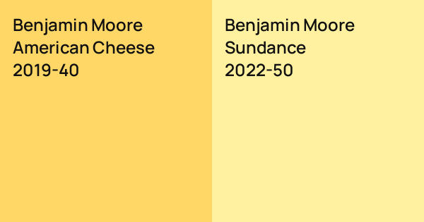 Benjamin Moore American Cheese vs. Benjamin Moore Sundance comparison