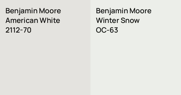 Benjamin Moore American White vs. Benjamin Moore Winter Snow comparison