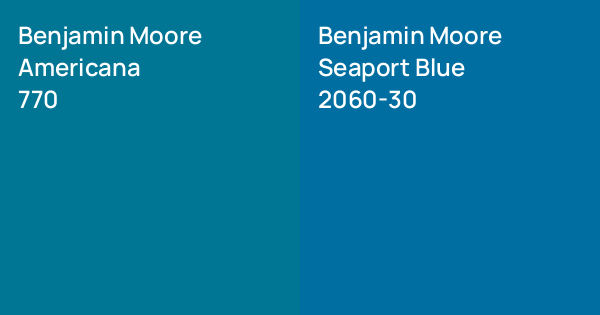 Benjamin Moore Americana vs. Benjamin Moore Seaport Blue comparison
