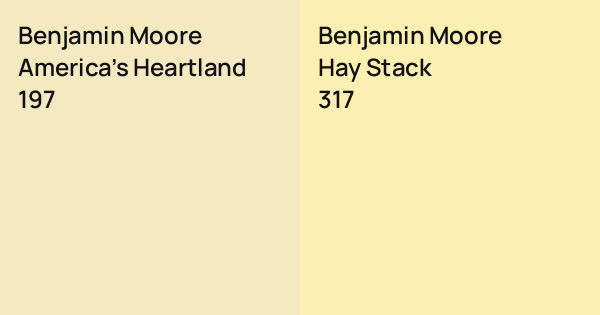 Benjamin Moore America's Heartland vs. Benjamin Moore Hay Stack comparison