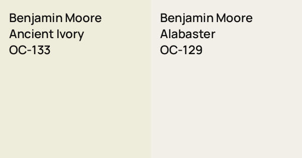 Benjamin Moore Ancient Ivory vs. Benjamin Moore Alabaster comparison