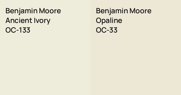 Benjamin Moore Ancient Ivory vs. Benjamin Moore Opaline comparison