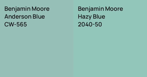 Benjamin Moore Anderson Blue vs. Benjamin Moore Hazy Blue comparison