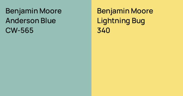 Benjamin Moore Anderson Blue vs. Benjamin Moore Lightning Bug comparison