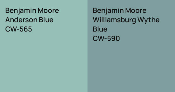 Benjamin Moore Anderson Blue vs. Benjamin Moore Williamsburg Wythe Blue ...