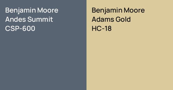 Benjamin Moore Andes Summit vs. Benjamin Moore Adams Gold comparison