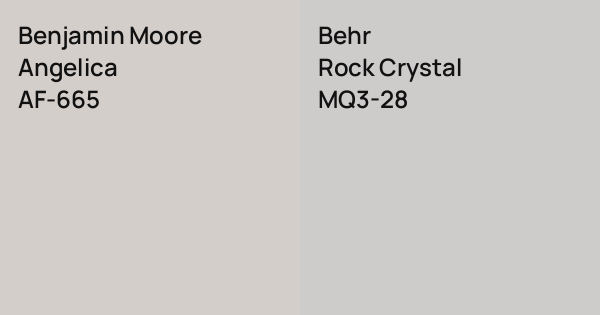 Benjamin Moore Angelica vs. Behr Rock Crystal comparison