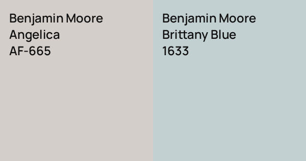 Benjamin Moore Angelica vs. Benjamin Moore Brittany Blue comparison