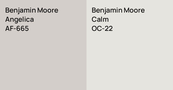 Benjamin Moore Angelica vs. Benjamin Moore Calm comparison