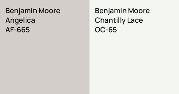 Benjamin Moore Angelica vs. Benjamin Moore Chantilly Lace comparison
