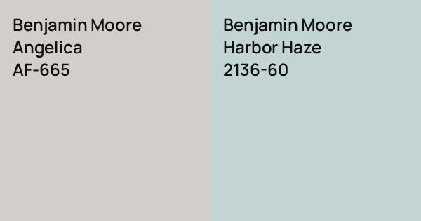 Benjamin Moore Angelica vs. Benjamin Moore Harbor Haze comparison