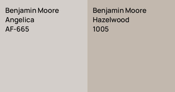 Benjamin Moore Angelica vs. Benjamin Moore Hazelwood comparison