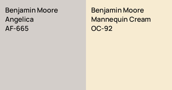 Benjamin Moore Angelica vs. Benjamin Moore Mannequin Cream comparison