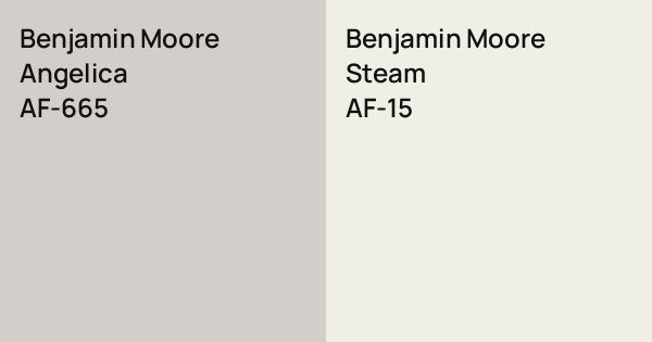 Benjamin Moore Angelica vs. Benjamin Moore Steam comparison