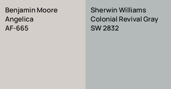 Benjamin Moore Angelica vs. Sherwin Williams Colonial Revival Gray ...