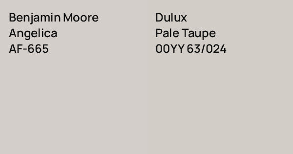 Benjamin Moore Angelica vs. Dulux Pale Taupe comparison