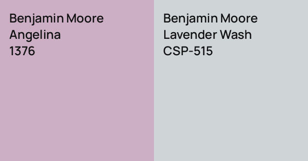 Benjamin Moore Angelina vs. Benjamin Moore Lavender Wash comparison
