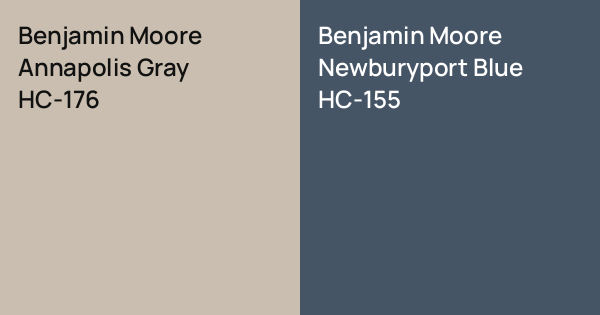Benjamin Moore Annapolis Gray vs. Benjamin Moore Newburyport Blue ...