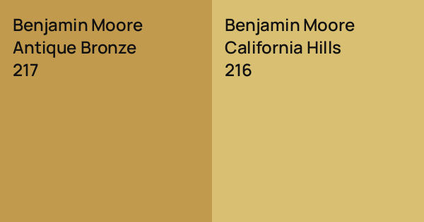 Benjamin Moore Antique Bronze vs. Benjamin Moore California Hills ...