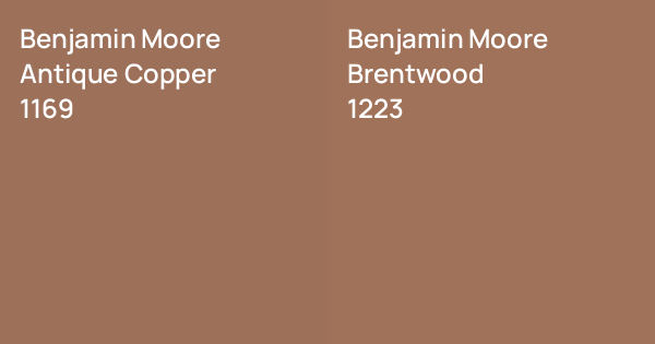 Benjamin Moore Antique Copper vs. Benjamin Moore Brentwood comparison