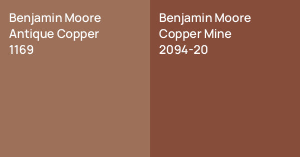 Benjamin Moore Antique Copper vs. Benjamin Moore Copper Mine comparison