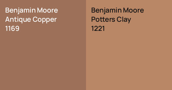 Benjamin Moore Antique Copper vs. Benjamin Moore Potters Clay comparison