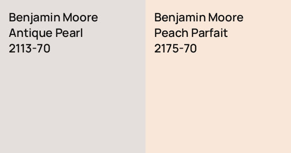 Benjamin Moore Antique Pearl vs. Benjamin Moore Peach Parfait comparison