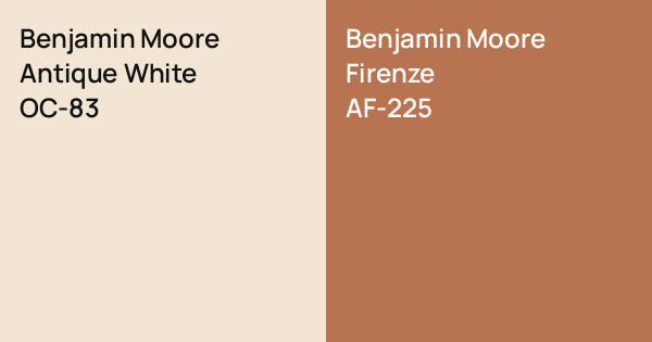 Benjamin Moore Antique White vs. Benjamin Moore Firenze comparison