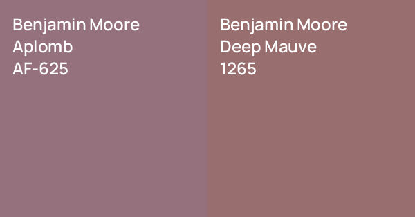 Benjamin Moore Aplomb vs. Benjamin Moore Deep Mauve comparison
