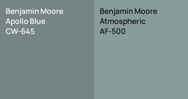 Benjamin Moore Apollo Blue vs. Benjamin Moore Atmospheric comparison