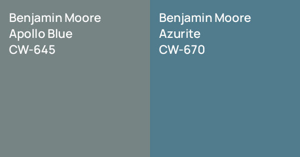 Benjamin Moore Apollo Blue vs. Benjamin Moore Azurite comparison