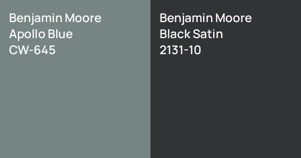 Benjamin Moore Apollo Blue vs. Benjamin Moore Black Satin comparison