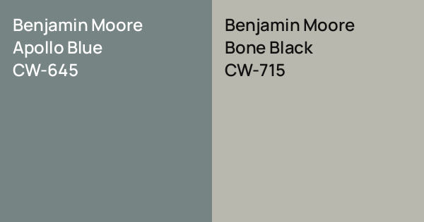 Benjamin Moore Apollo Blue vs. Benjamin Moore Bone Black comparison