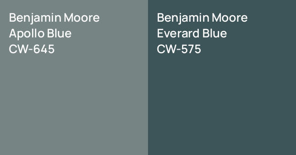 Benjamin Moore Apollo Blue vs. Benjamin Moore Everard Blue comparison