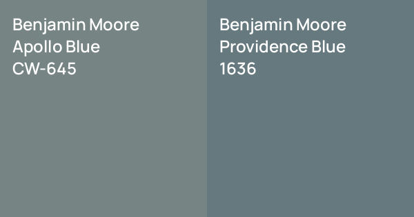 Benjamin Moore Apollo Blue vs. Benjamin Moore Providence Blue comparison