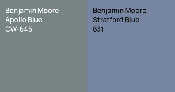 Benjamin Moore Apollo Blue vs. Benjamin Moore Stratford Blue comparison